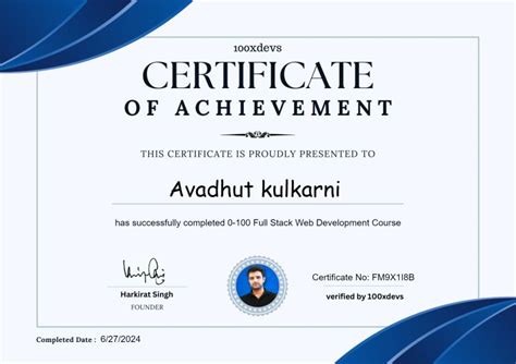 avadhut kulkarni on linkedin fullstackdevelopment 100xdevs