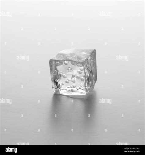 Cube Of Ice With Air Bubbels Stock Photo Alamy