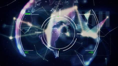 Digital World Map And Data Visualization Animation Over Abstract Background Stock Video Video