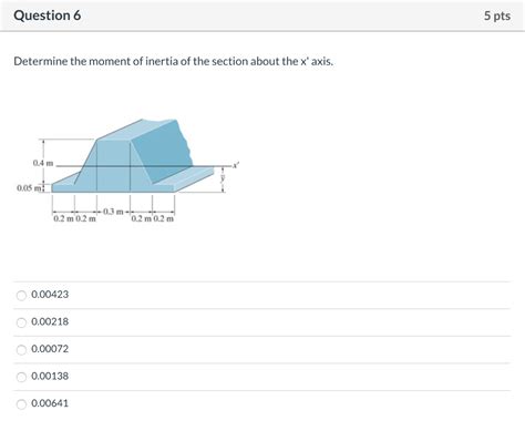 Solved Question Pts Determine The Moment Of Inertia Of Chegg