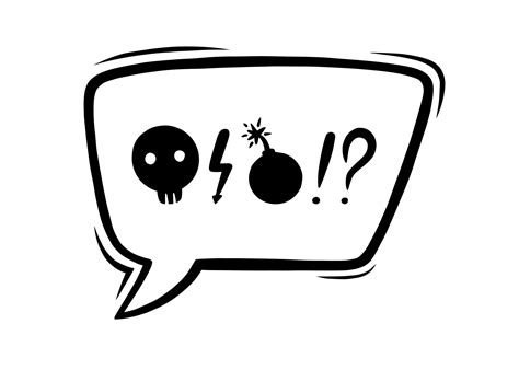Swearing Speech Bubble Censored With Symbols Hand Drawn Swear Words In