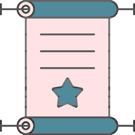 Star On Scroll Letter Icon In Teal And Pink Color 24465580 Vector Art