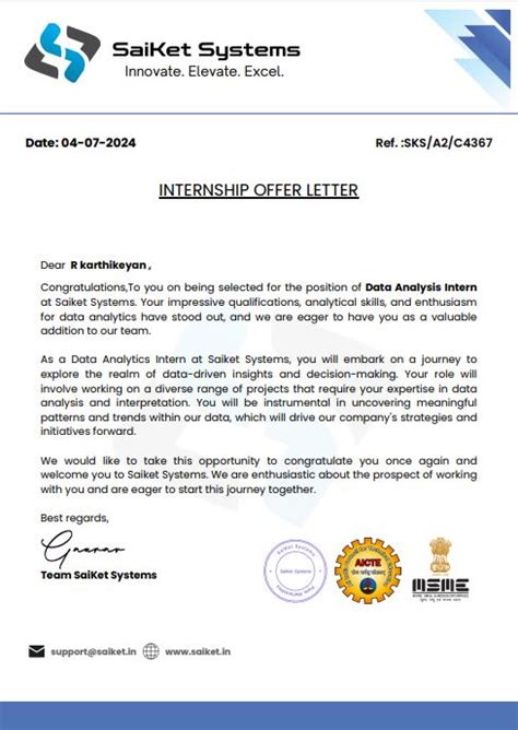 R Karthikeyan On Linkedin Dataanalysis Internship Saiketsystem Datascience Powerbi