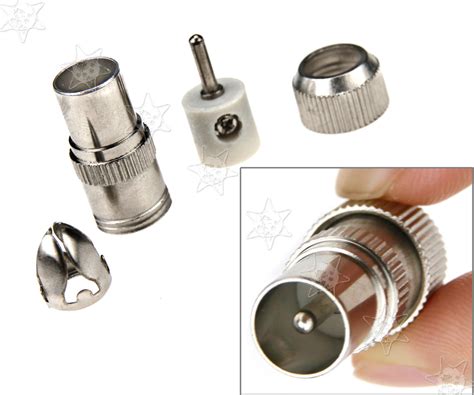 10xmale Female Tv Aerial Coaxial Cable Connector Plug Socket Coax