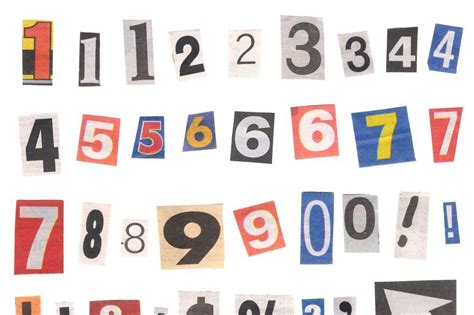 Newspaper Number Cutouts Isolated On White Mix And Match To Make Your