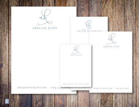 Swash Monogram Personalized Notepad Personalized Stationery Etsy