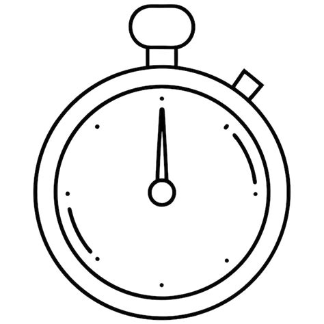 Timer Outline Coloring Book Page Line Art Drawing Premium Ai
