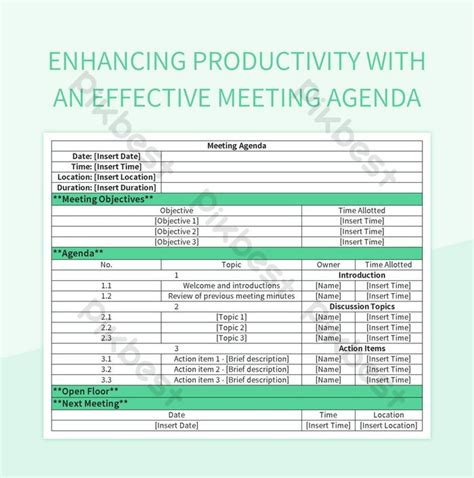 boosting efficiency through a strategic meeting agenda excel template