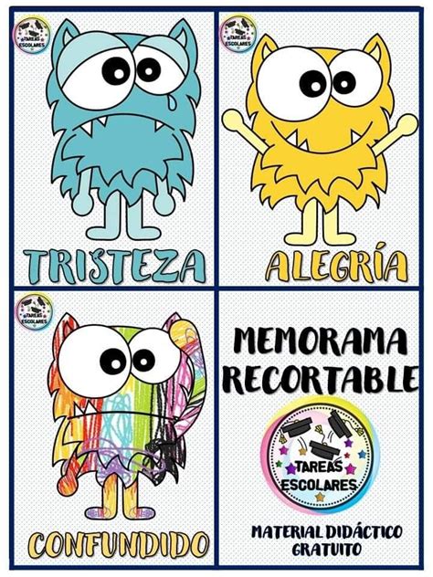 Four Different Colored Monsters With The Words Tristea And Aleria