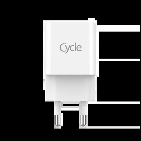 מטען קיר Cycle Cyh2 1a T עם 2 יציאות Usb כבל Type C Cycle מטענים