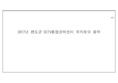 CCTV 통합관제시스템 유지보수 용역 내역서