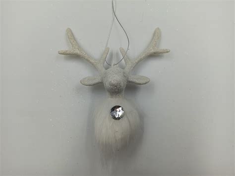 Ялинкова іграшка Long Dragon Голова оленя 15 х 7 х 6 см Біла Ea0100 фото відгуки