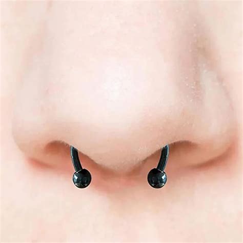 U 자형 스테인레스 스틸 가짜 코 링 힙 후프 격막 바위 자석 코 피어싱 펑크 피어싱 바디 쥬얼리 1 개바디 쥬얼리