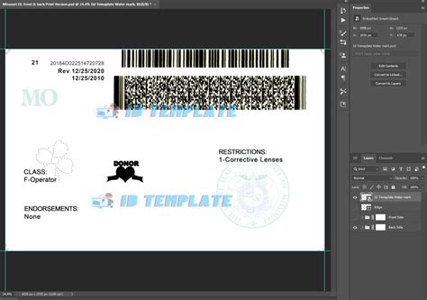 Missouri Driving License Psd Template V2 1200dpi Driving License Template