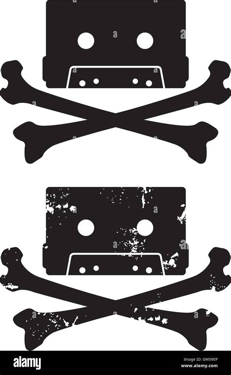Cassette Skull Vector Logo Design Vintage Retro Cassette Tape Forms