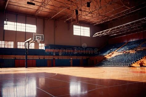 Clean Modern School Sports Gymnasium Stadium Room For Exercise And
