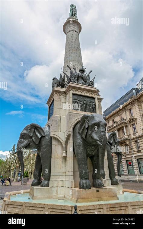 France Savoie Chambery Fontaine Des Elephants Elephant S Fountain