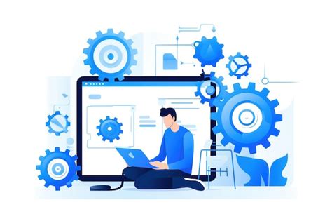 Premium Photo A Man Sitting In Front Of A Laptop Computer