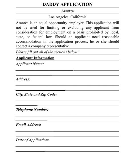 Arantza Fahnbulleh Creates Brilliant Daddy Application Form For