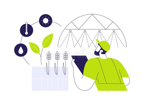 Variable Rate Irrigation Abstract Concept Vector Illustration Stock