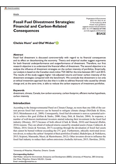 Fossil Fuel Divestment Strategies Financial And Carbon Related