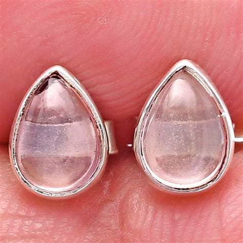 Rose Quartz Stud Earrings Sde81148 E 1016 7x5 Mm