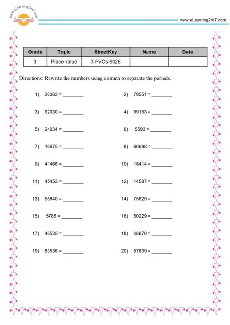 Number System Worksheets For Grade 3