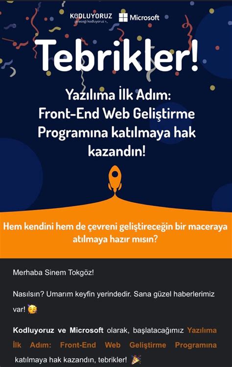 Sinem Tokgöz Linkedin‘de Kodluyoruz Microsoft