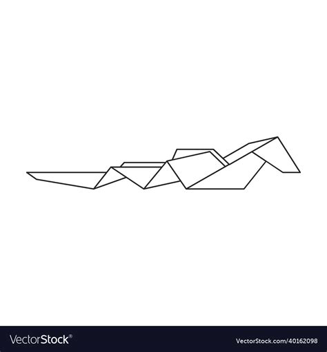 Origami Iconoutline Icon Isolated Royalty Free Vector Image