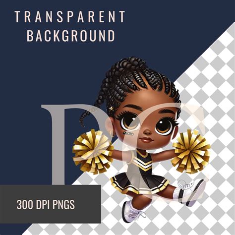 Cheerleader Chibi Clipart Girl Team Graphics Digital Artwork Etsy