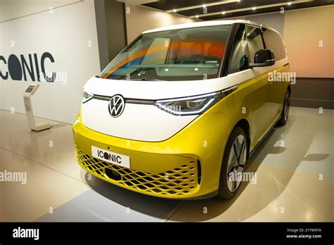 Classic Yellow Electric Bus Volkswagen Id Buzz Old School Cool Meets
