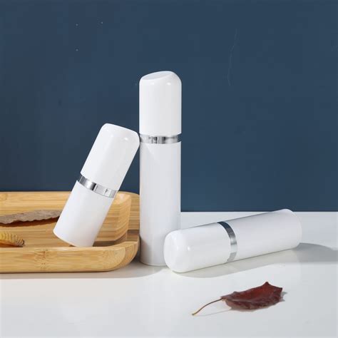 Luxury Pill Capsule Shaped Cosmetic Pump Airless Bottle White Dingyu