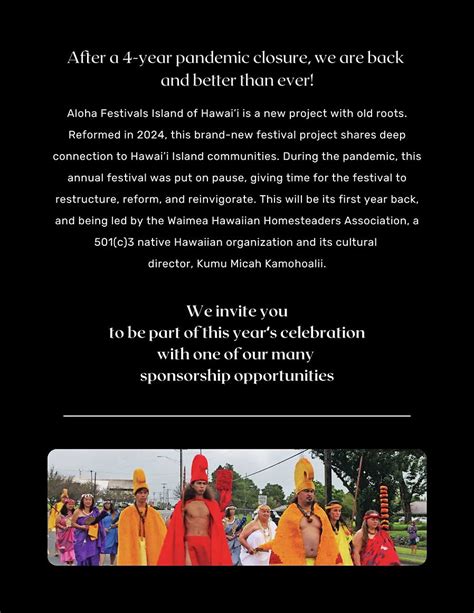 Sponsorship Aloha Festivals Ioh