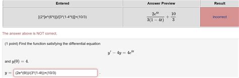 Solved The Answer Above Is Not Correct 1 Point Find The