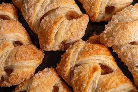 Apple Strudels With Crispy Sugar Crust Freshly Baked Stock Image