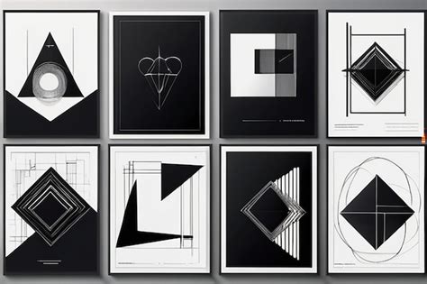 Strange Wireframes Of Geometrical Shapes And Black Geometric Figures Premium Ai Generated Image