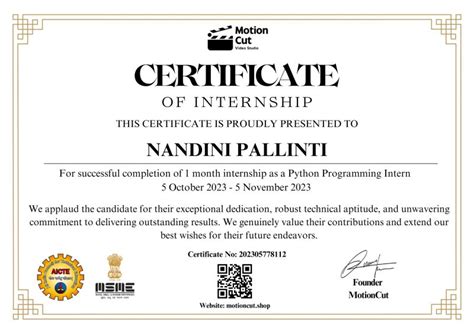 Nandini Pallinti On Linkedin Aicteinternship