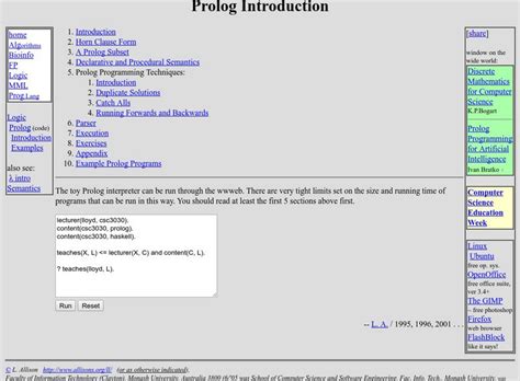 Monash University Prolog Tutorial Handout For 9th 10th Grade Lesson Planet