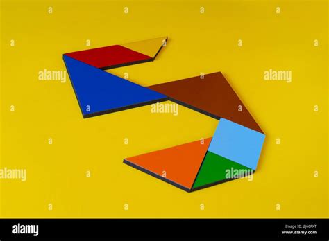 Colorful Number 5 Made With Tangram Toy Colored Tangram Number Seven