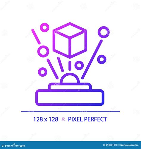 2d thin linear gradient projection icon stock vector illustration of