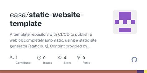 GitHub Easa Static Website Template A Template Repository With CI CD To Publish A Weblog