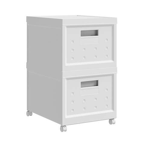 Latitude Run® Collapsible And Stackable Plastic File Boxes With Wheels