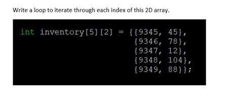 Solved Write A Loop To Iterate Through Each Index Of This D Chegg Com