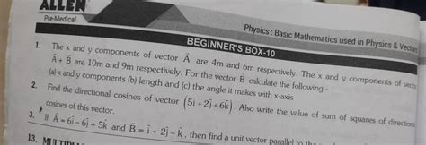 Physics Basic Mathematics Used In Physics And Vectors1 The X And Y Comp