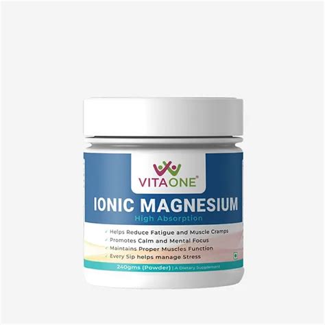 Vitaone Ionic Magnesium Powder Magnesium Citrate Veg 240gm Fm