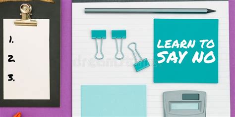 Sign Displaying Learn To Say No Concept Meaning Dont Hesitate Tell That You Dont Or Want Doing