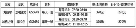 天津航空计划8月1日起新开海拉尔加格达奇航线 民用航空网