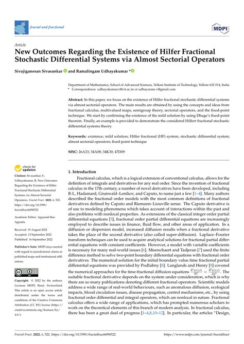 Pdf New Outcomes Regarding The Existence Of Hilfer Fractional