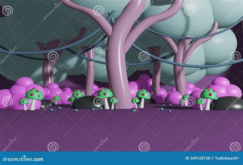 Abstrack Cartoon Background 3d Illustration 269128732