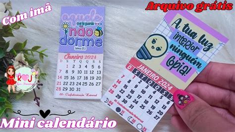 Mini Calendario Com Imã 2024ótima Opção De Mimorjlacosjaquelinesantos